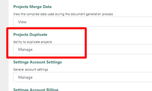 Duplicating a Project
